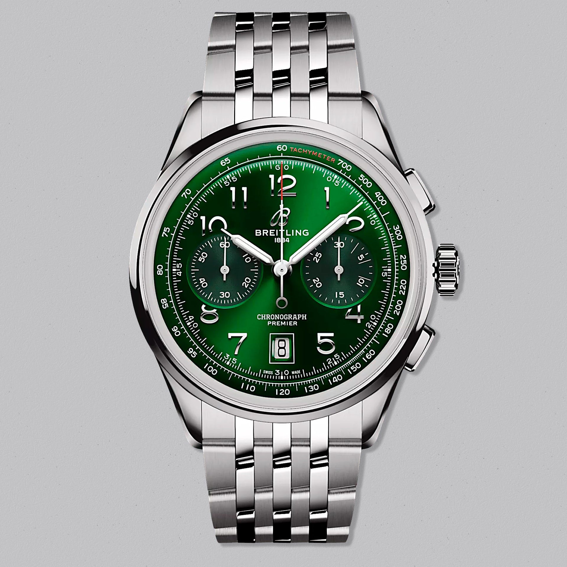 PREMIER B01 CHRONOGRAPH 42 GREEN DIAL – Swiss Gallery Iraq